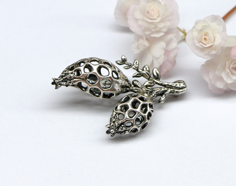 Organic brooch printable jewelry model, 3d design