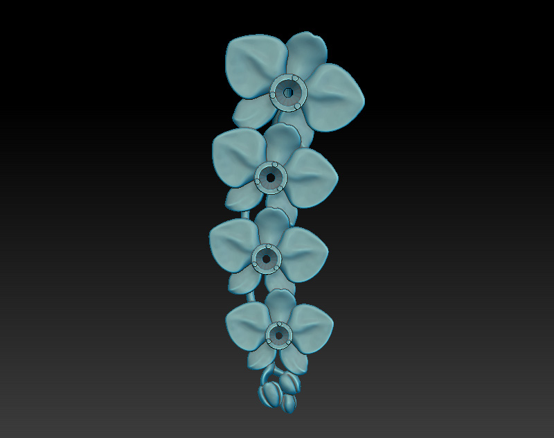 Orchid pendant model, 3D design, STL and OBJ