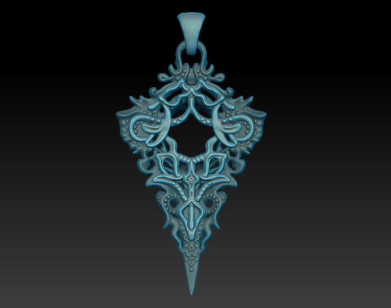 Sculpted 3D printed jewelry models in a vintage or fantasy style ...