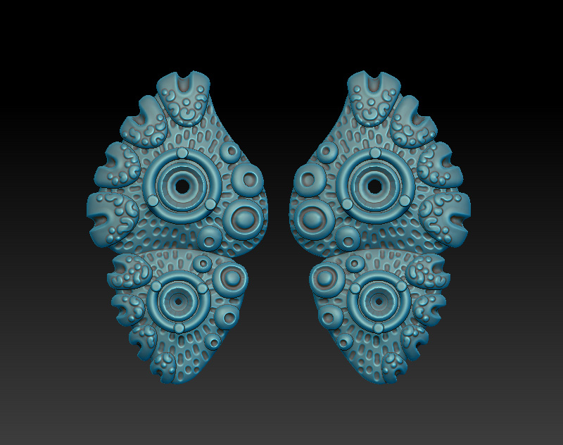 Original earrings with ornament of hearts and circles. Digital file, 3D ...