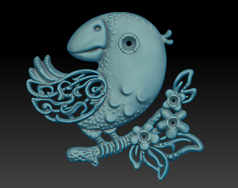 A collection of 8 brooches 3d models