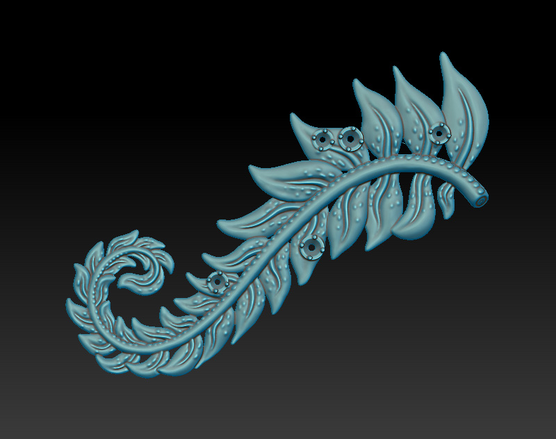 A collection of 8 brooches 3d models