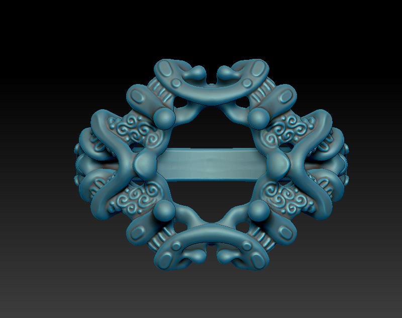 Sculpted ring 3D model set