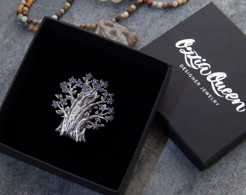 Tree brooch stl download, 3d model for jewelry