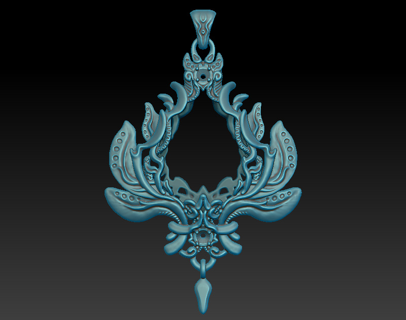 Fantasy sculpted pendant model for printing, 3D download